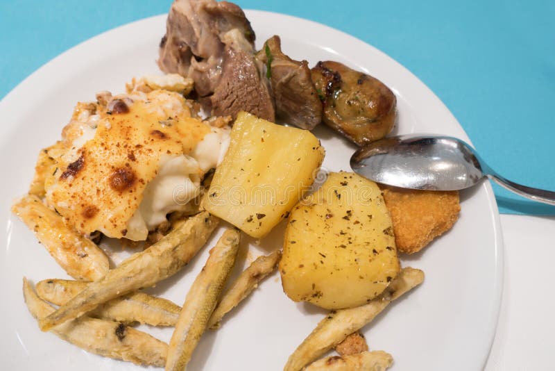 Plate in a Fast Food Restaurant Full Food Stock Photo - Image of dish ...