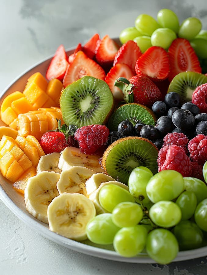 A Plate Filled with Assorted Fresh Tropical Fruits. Stock Image - Image ...