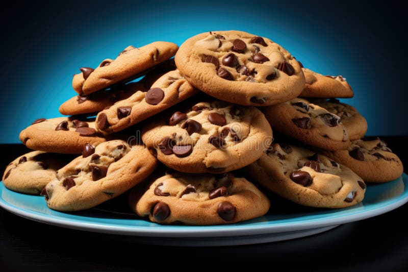 Plate Filled with an Cookies, Complete with Generous Chunks of Rich ...