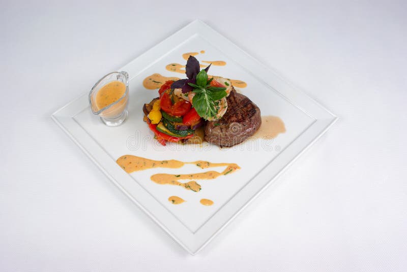 Plate of fine dining meal stock image. Image of restaurant - 5619093