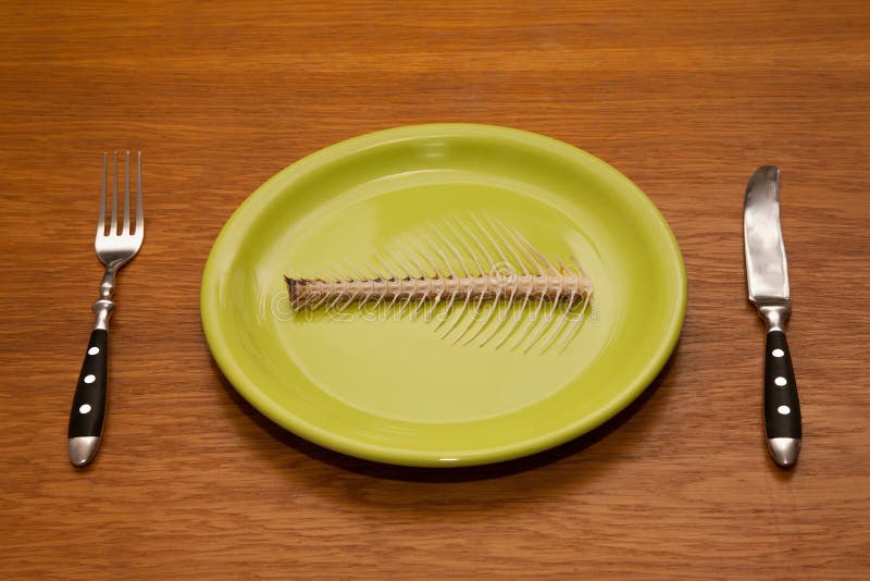 Plate with fish bone stock image. Image of black, fishbone - 39513815