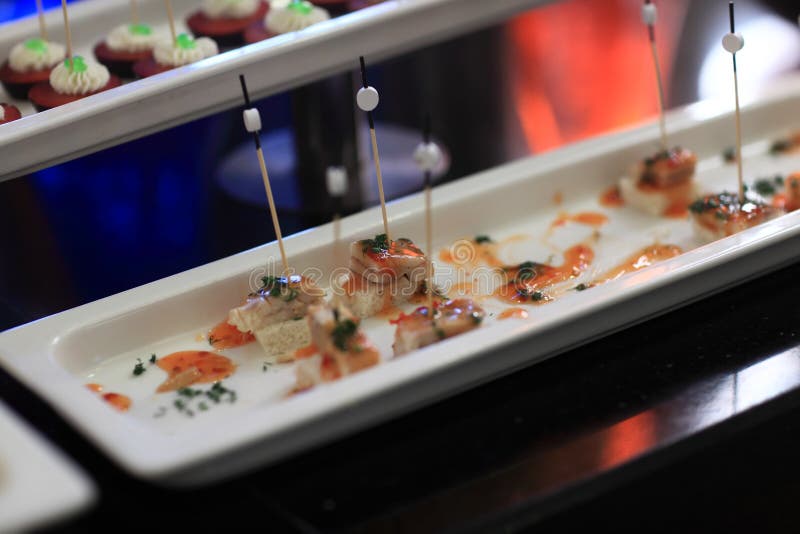 Plate with fish canape stock photo. Image of healthy - 46645380