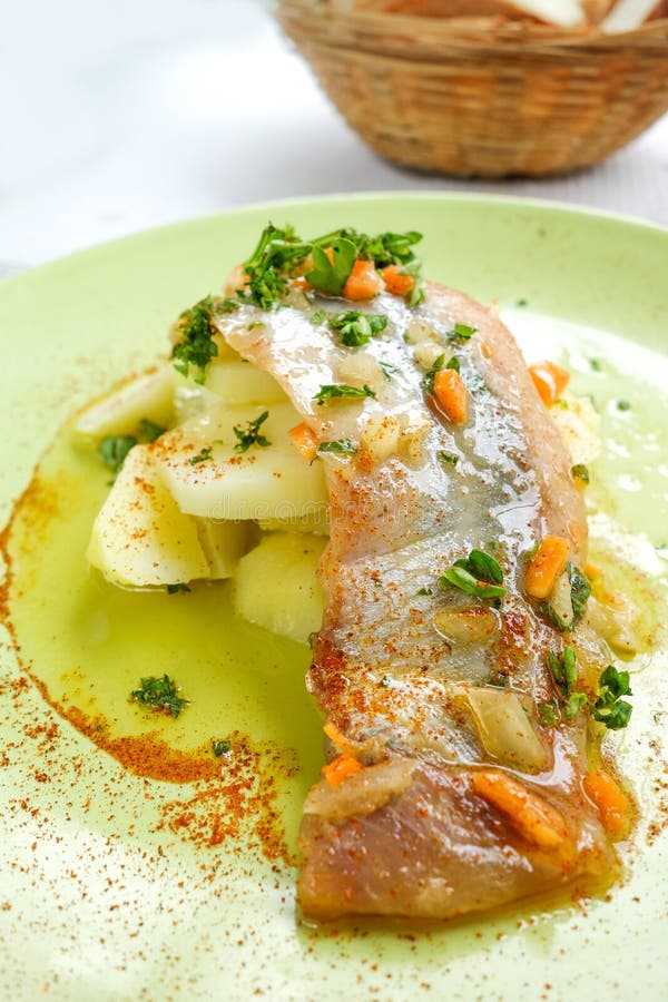 Plate of fish and carrot stock image. Image of diet, fresh - 35744091