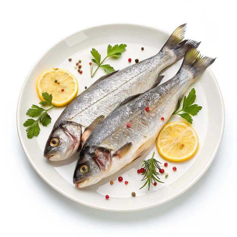 A Plate of Fish on a Transparent Background Stock Illustration ...