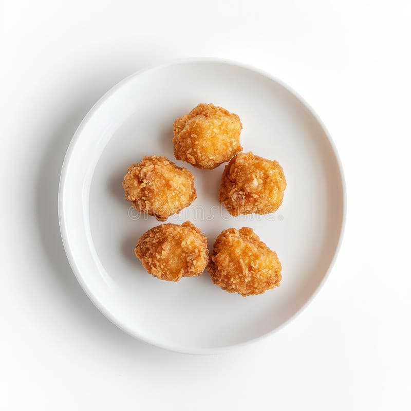 A Plate with Five Crispy, Golden-brown Fried Food Items Stock ...