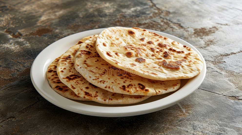 Plate of Flatbreads Sitting on Table. Suitable for Food and Dining ...