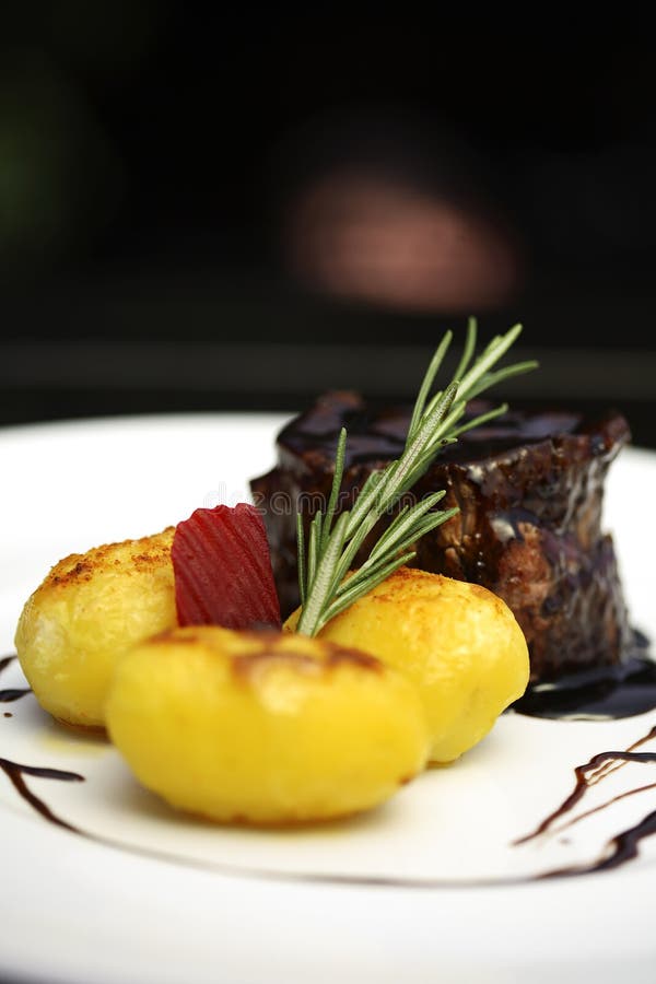 Plate of food stock photo. Image of meat, food, syrup - 1192136