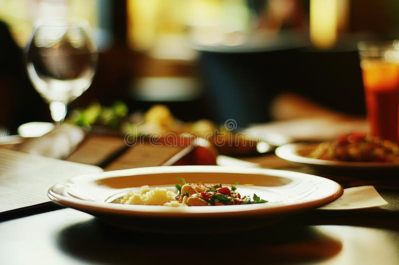 A Plate of Food Sits on a Table, Ready for Serving Stock Photo - Image ...
