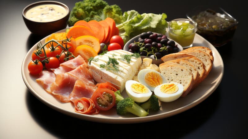 A Plate of Food with a Slice Cut Out. Generative AI. Stock Illustration ...