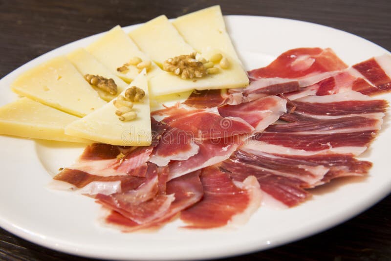 Plate of Food. Spanish Food Stock Photo - Image of breast, garnish ...