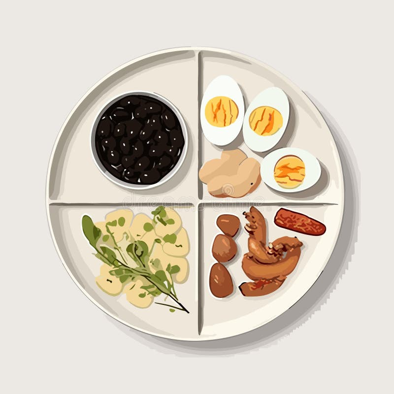 Plate of Food Vector Flat Minimalistic Isolated Illustration Stock ...