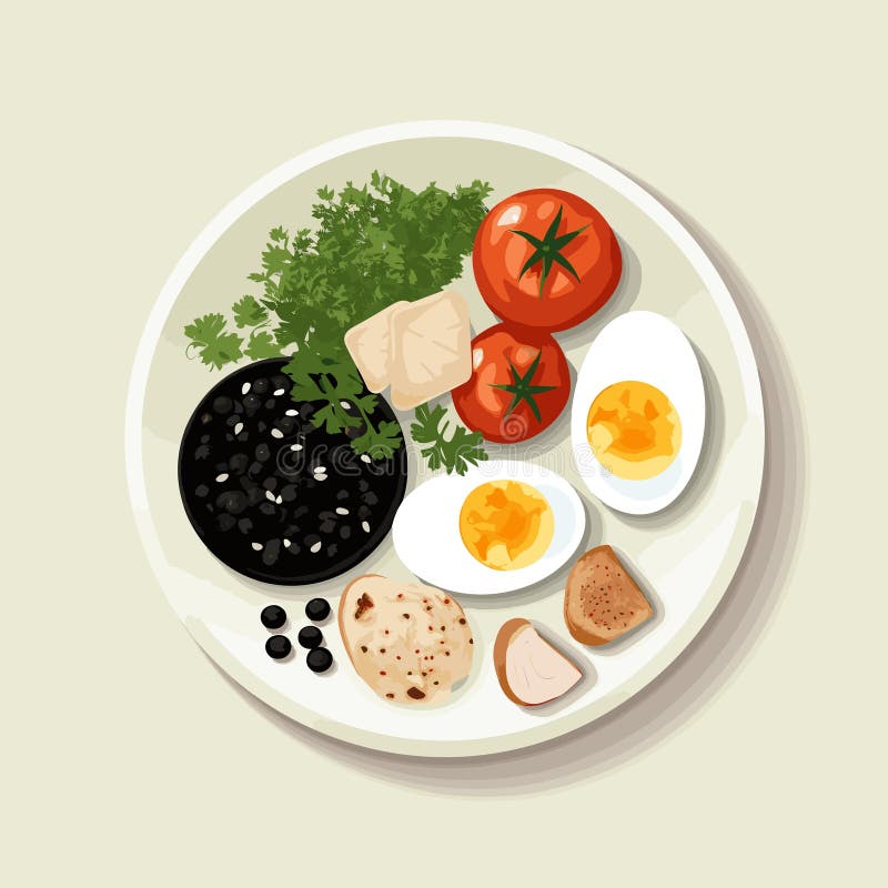 Plate of Food Vector Flat Minimalistic Isolated Illustration Stock ...