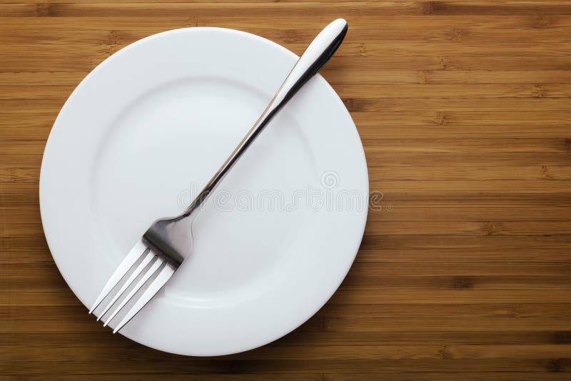 Plate and fork stock photo. Image of empty, wood, silverware - 22405332