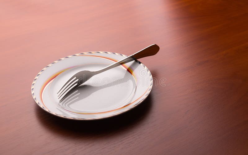 Plate and Fork on the Table Stock Photo - Image of antique, foodstuff ...