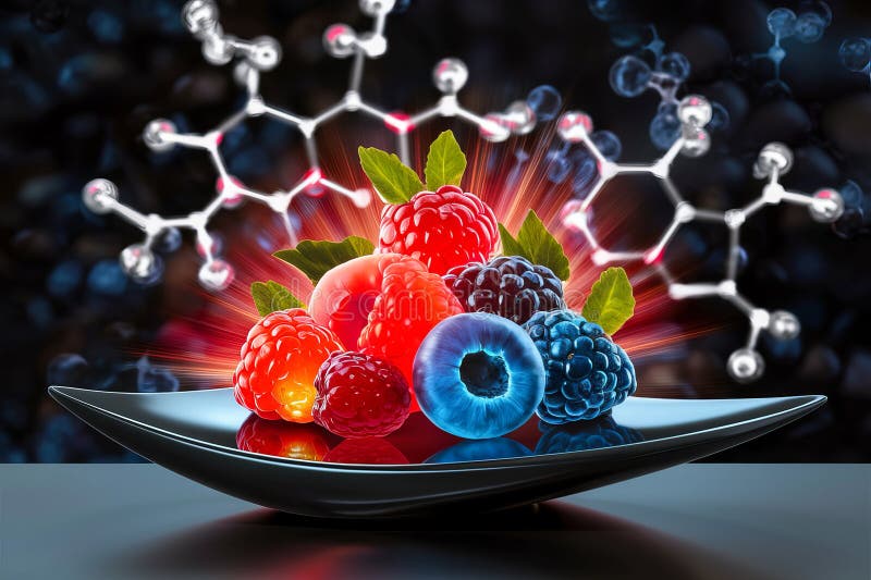 A plate of fresh berries stock illustration. Illustration of healthy ...