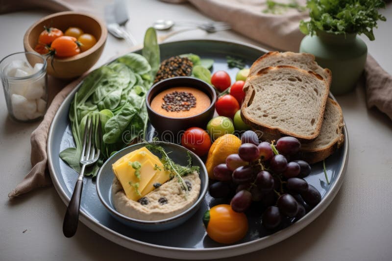 Plate of Fresh, Healthy, Zero-waste Lunches Stock Illustration ...