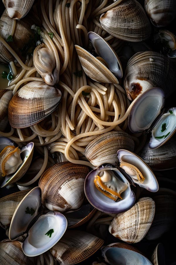 Plate with fresh mussles stock illustration. Illustration of seafood ...