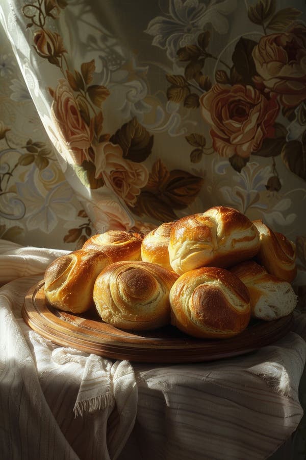 A Plate of Freshly Baked Bread on a Table, Ideal for Food and Bakery ...