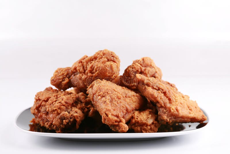 Plate of fried chicken stock image. Image of meat, batter - 7957299