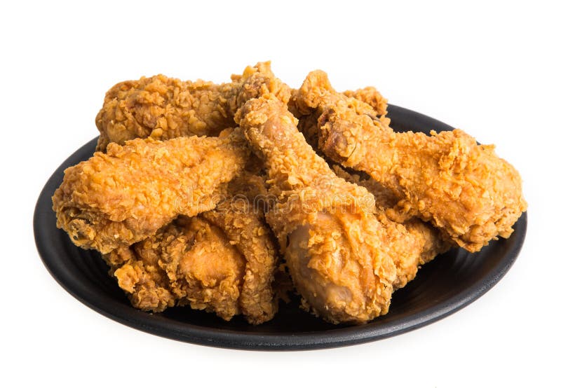 Plate of fried chicken stock image. Image of meat, gourmet - 174776107
