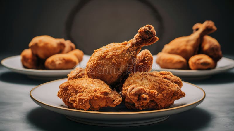 A Plate of a White Dish with Meat and Fruit on it, AI Stock Image ...