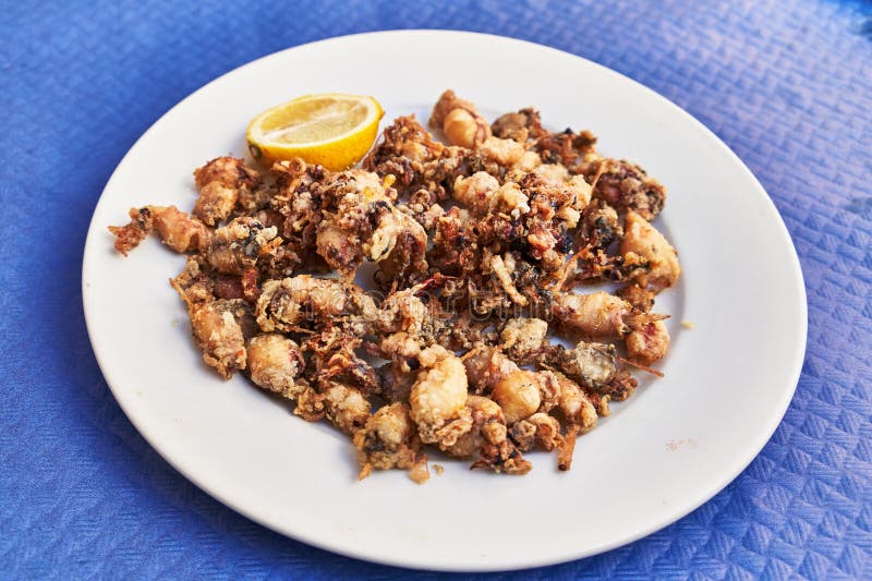 Plate of Fried Chopitos on Paper Surface Stock Image - Image of ...