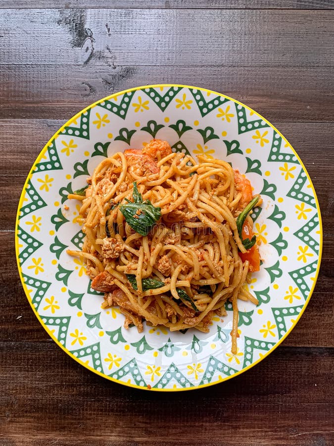 A plate of fried mee stock image. Image of lunch, delicious - 240439521