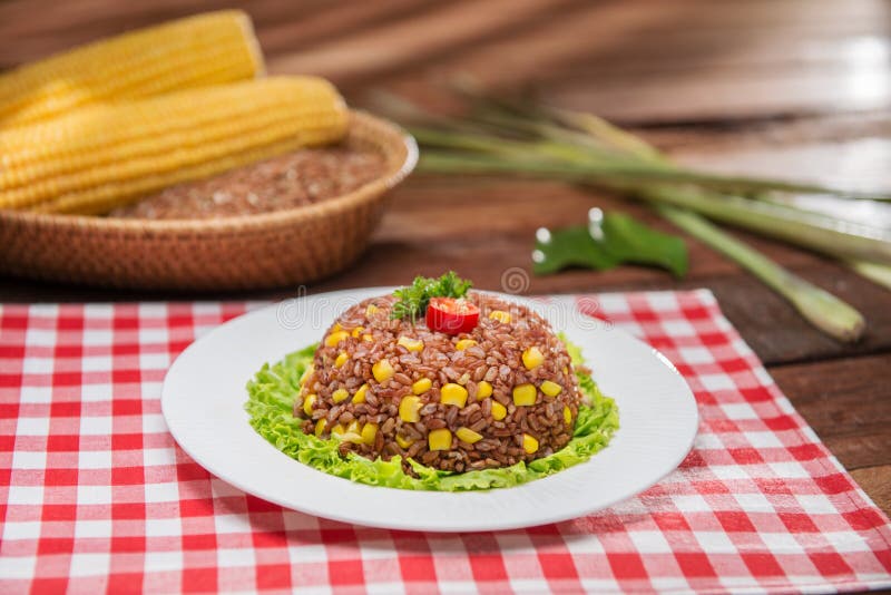 Plate of Fried Rice on the Table in Restaurant Stock Photo - Image of ...
