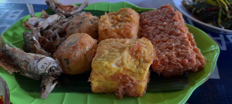 A Plate of Fried Tofu and Tempe Stock Photo - Image of seafood, cuisine ...