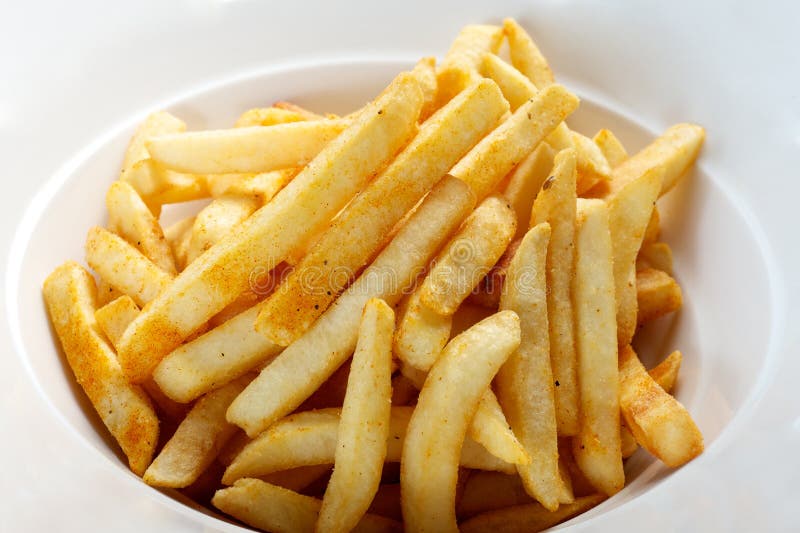 A plate of fries stock photo. Image of snacks, fried - 36424220