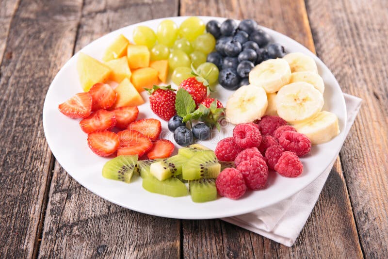 Plate with fruits stock image. Image of mixed, fresh - 65722445