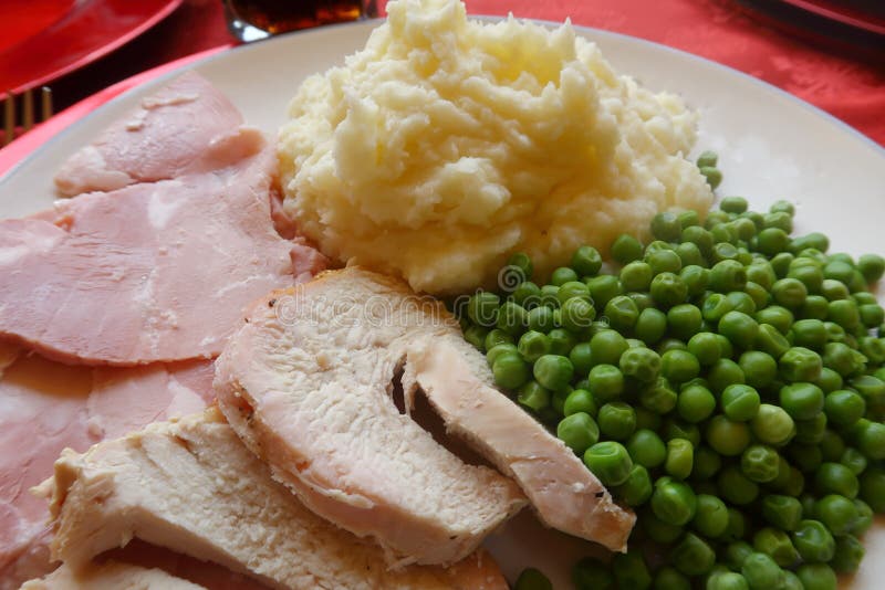 A Plate Full of Cooked Meat and Mashed Potato Stock Image - Image of ...