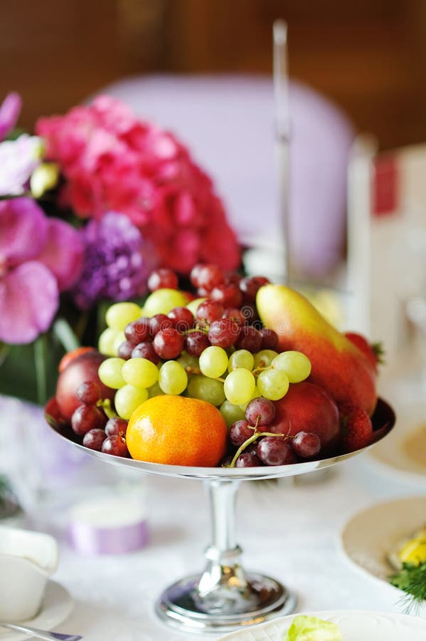 Plate full of fresh fruits stock photo. Image of napkin - 20693082