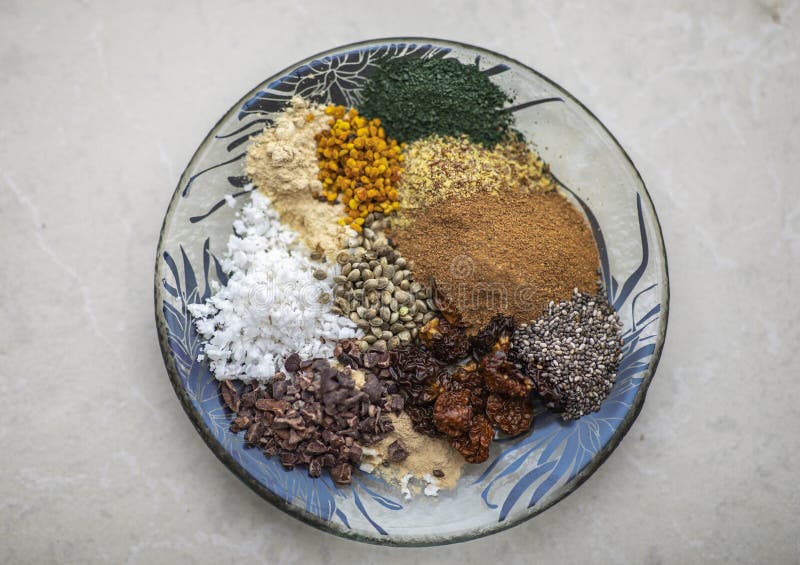 Plate full of superfoods stock image. Image of superfood - 129368281