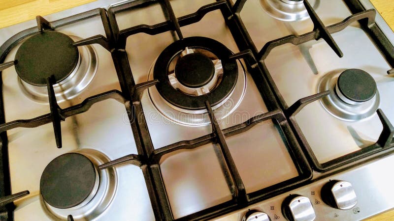 Plate with Gas Stove Cookers Stock Photo - Image of element, steel ...
