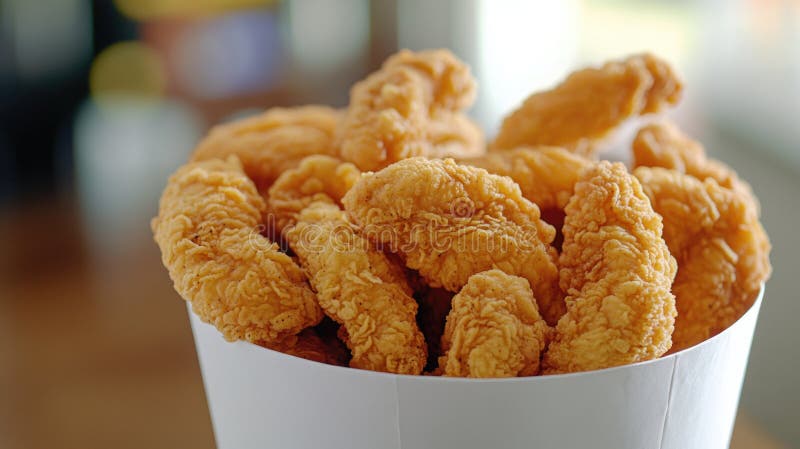 A Plate with a Generous Serving of Crispy Fried Chicken Stock Image ...