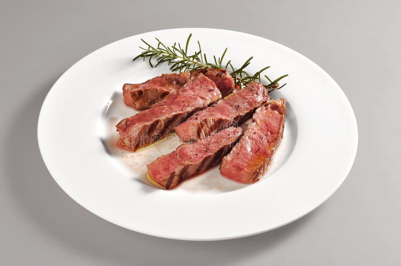 Plate with Grilled Steak Portion Stock Photo - Image of meal, barbeque ...