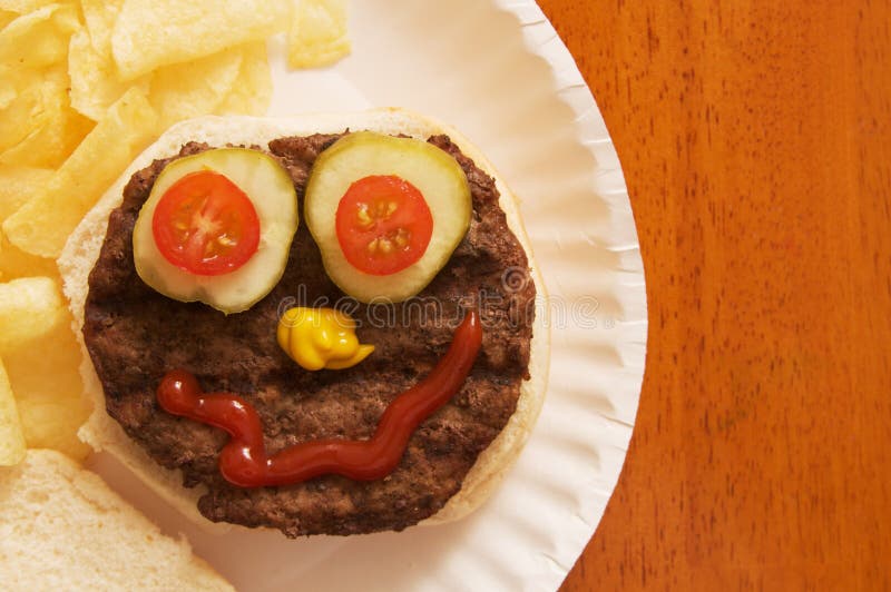 Hamburger Plate Face stock image. Image of dinner, delicious - 108965219