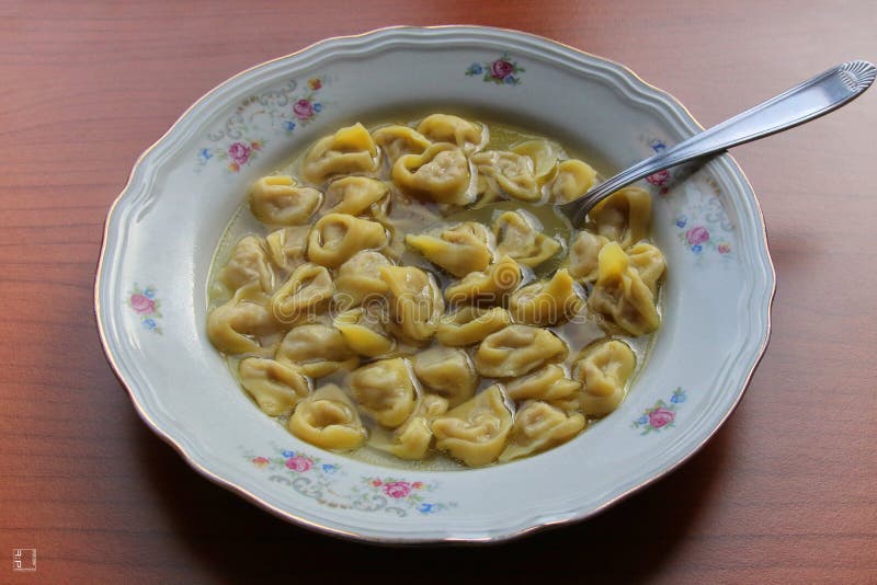 Plate of Handmade Tortellini, Typical Italian Food Stock Photo - Image ...