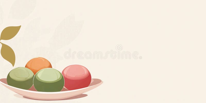 A Plate Holds Various Colorful Round Sweets Stock Illustration ...