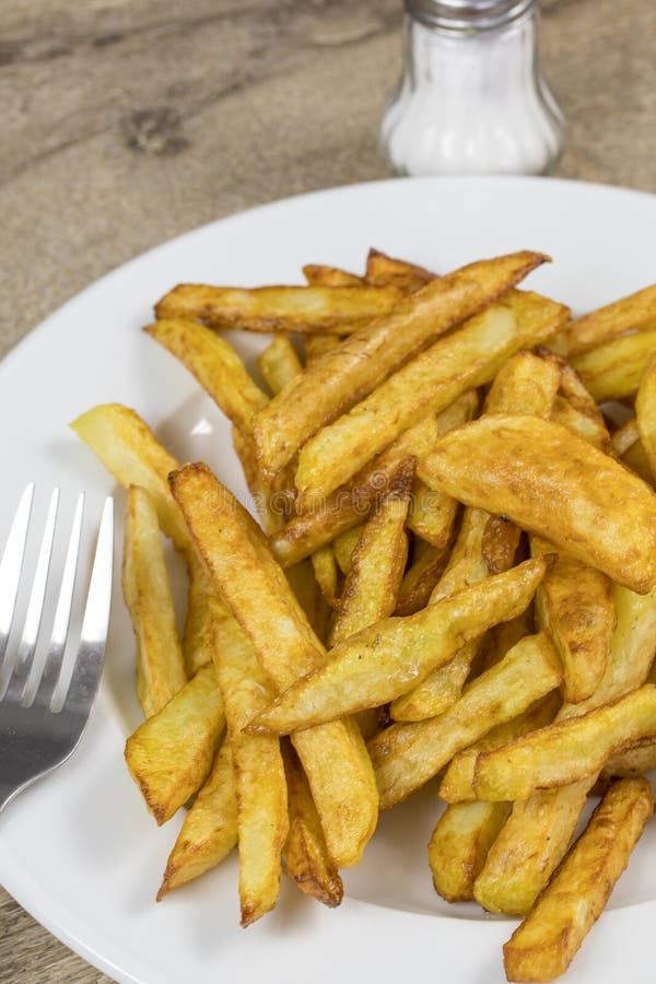 Plate of Homemade Fresh Fries Stock Photo - Image of french, france ...