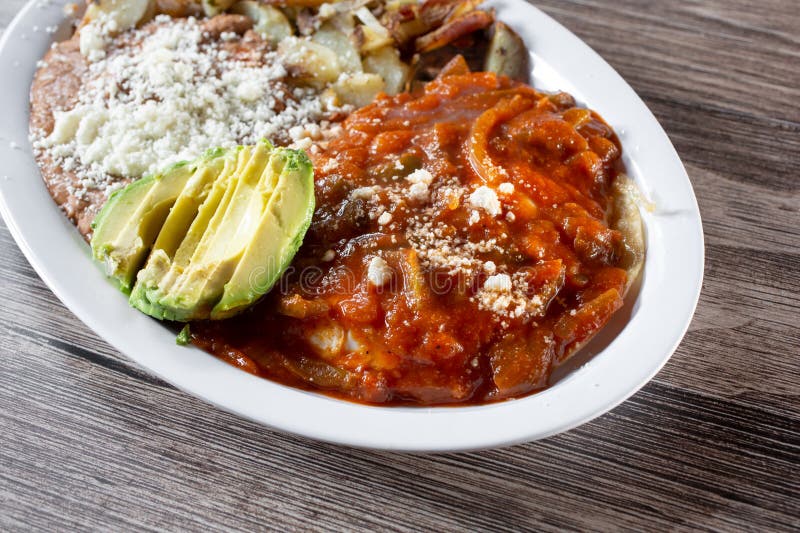 Plate of Huevos Rancheros, Mexican Breakfast Stock Photo - Image of ...