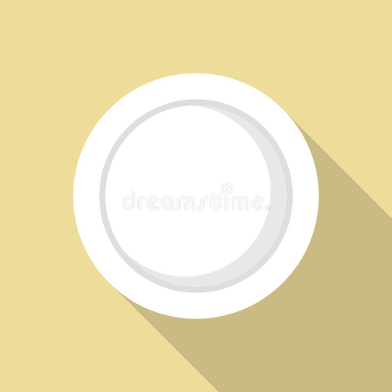 Plate icon, flat style stock vector. Illustration of food - 121596782