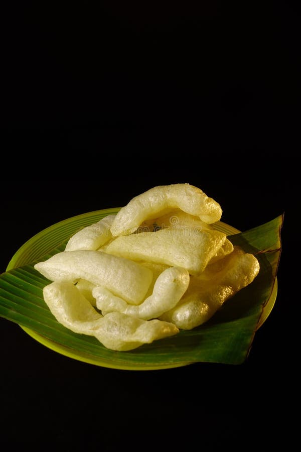 A Plate of Indonesian Typical Chips Called Rambak. Stock Image - Image ...