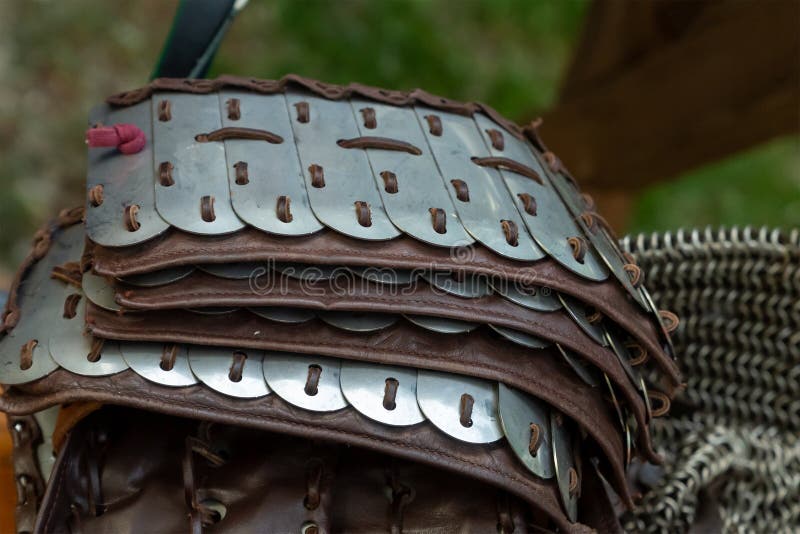 Plate Iron Plate on a Leather Base, Shoulder Pads the Upper Part, Lies ...