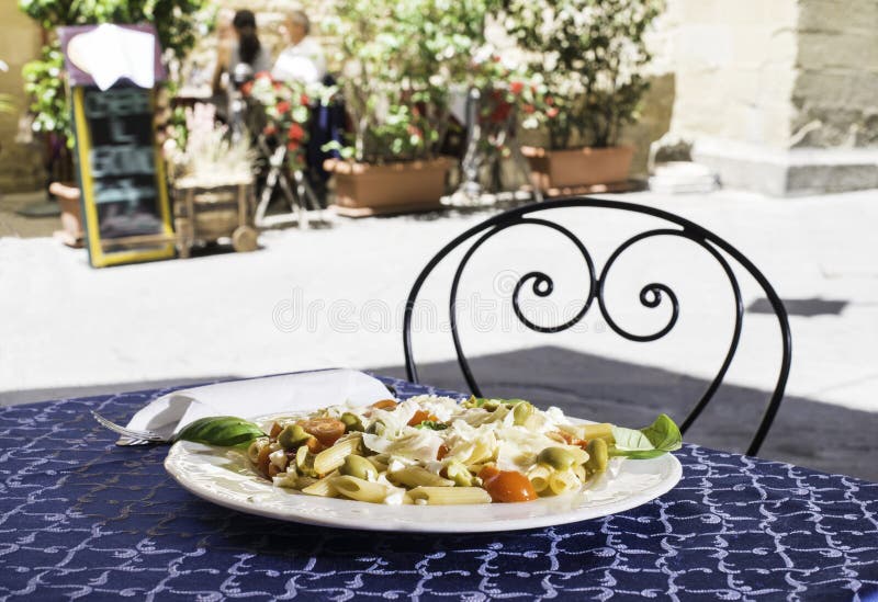 Plate with italian pasta stock image. Image of dish, mediterranean ...