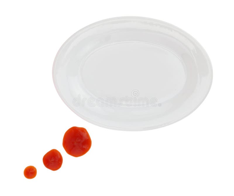 Plate with ketchup stains stock image. Image of communication - 54153085
