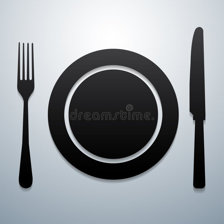 Plate knife and fork stock vector. Illustration of abstract - 31116872
