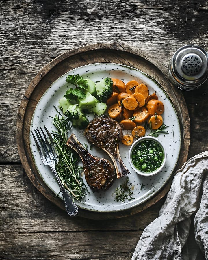 Plate Meat Vegetables Fork Knife Left Side Stock Photos - Free & Royalty-Free Stock Photos from ...