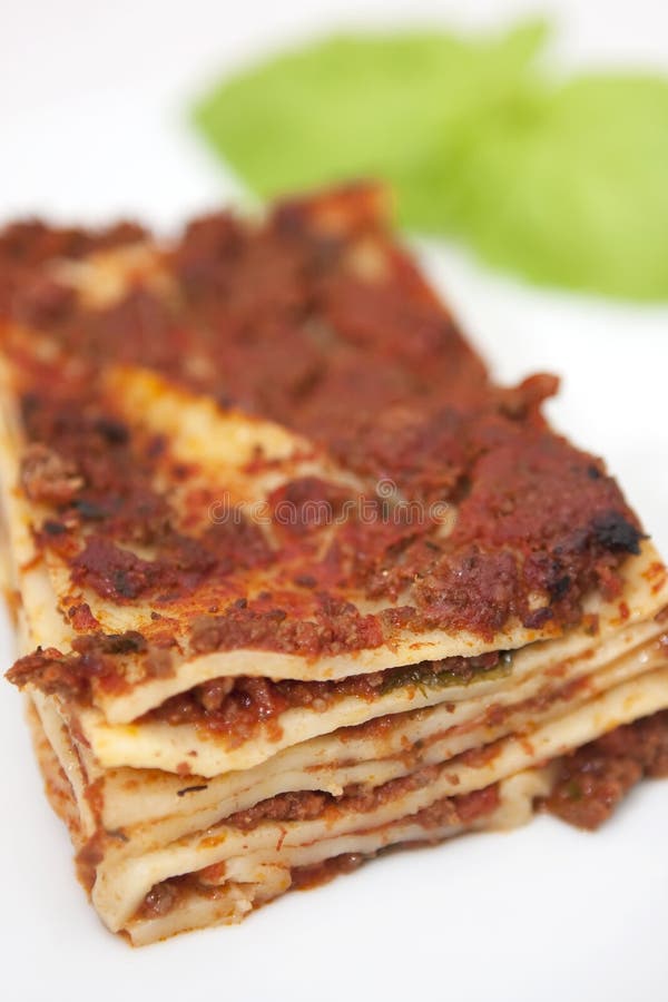 Plate of lasagna stock image. Image of baked, sauce, mozzarella - 12373107